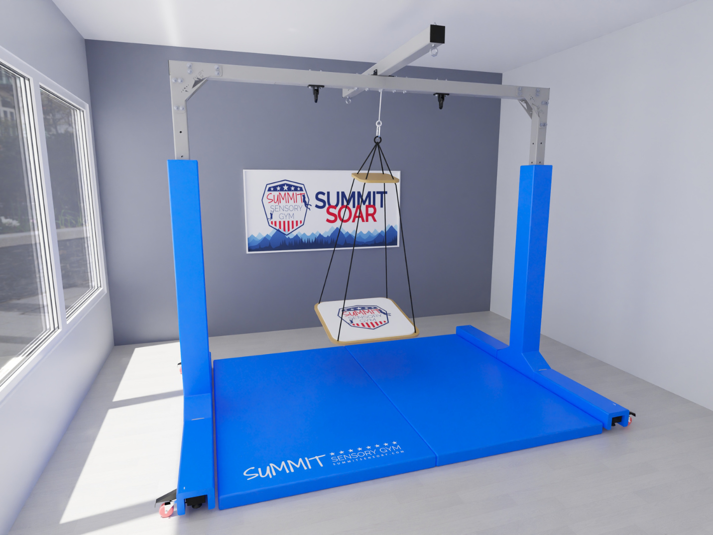 Mobile Free Standing Therapy Swing Frame for Therapy Spaces - Summit Sensory Gym